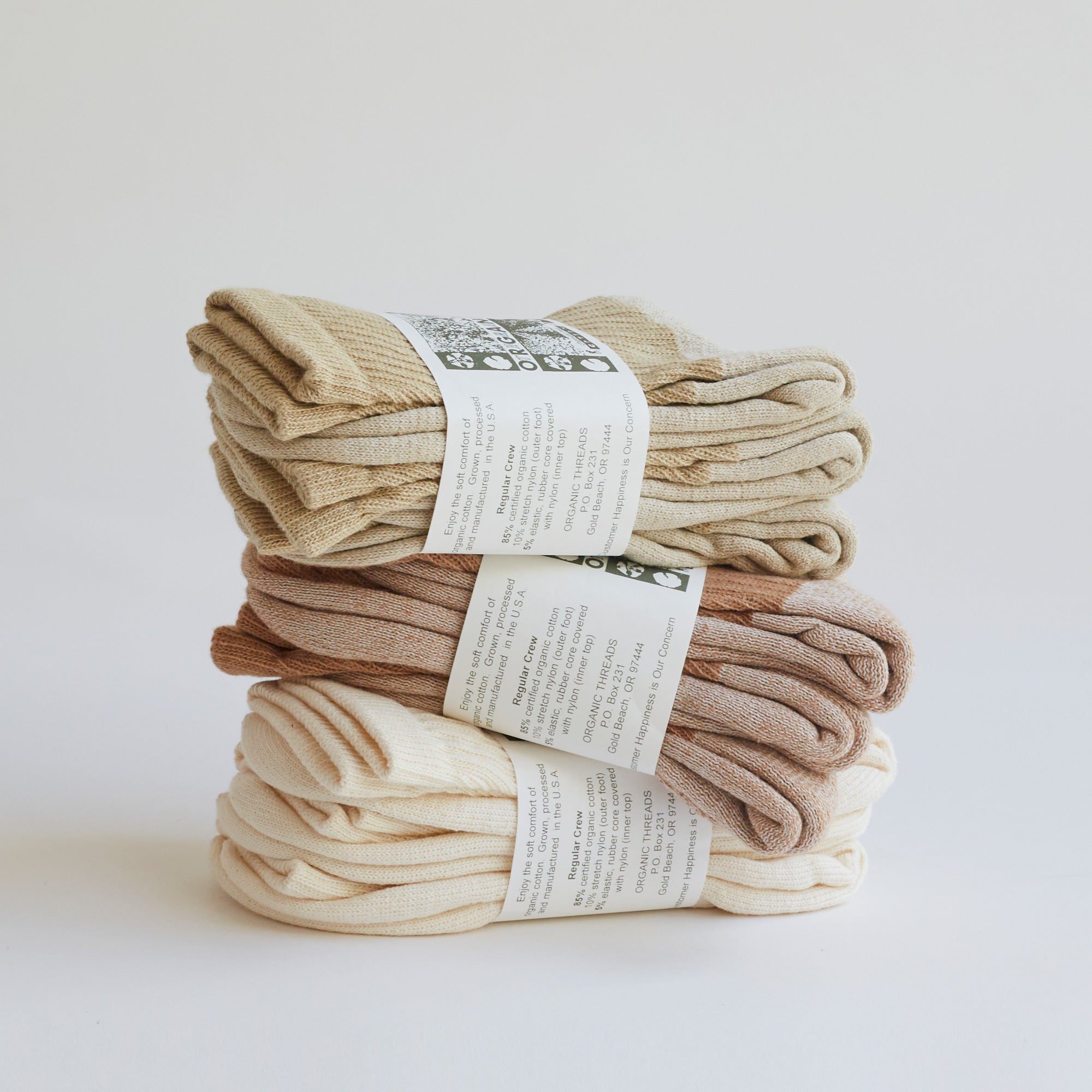 organic socks 3 pack | brown regular crew – Garden Objects